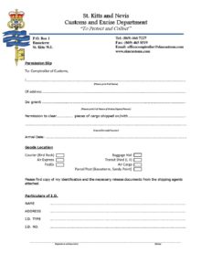 Permission Slip (St. Kitts) – The Government of St. Kitts and Nevis